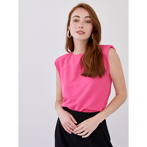 LCW CLASSIC Bisiklet Yaka Puantiyeli Kolsuz Kadın Bluz