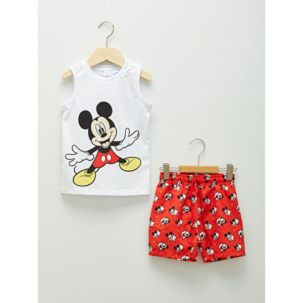 Bisiklet Yaka Mickey Mouse Baskılı Erkek Bebek File Detaylı Yüzme Takım Bisiklet Yaka Mickey Mouse Baskılı Erkek Bebek File Detaylı Yüzme Takım