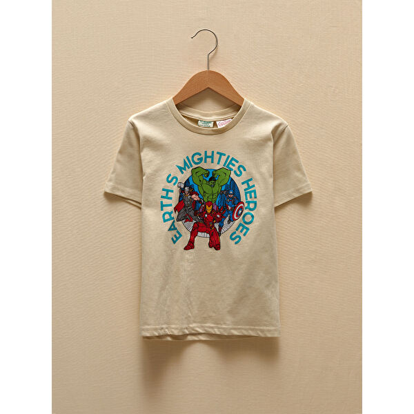 Bisiklet Yaka Avengers Baskılı Kısa Kollu Organik Pamuklu Erkek Çocuk Tişört Bisiklet Yaka Avengers Baskılı Kısa Kollu Organik Pamuklu Erkek Çocuk Tişört