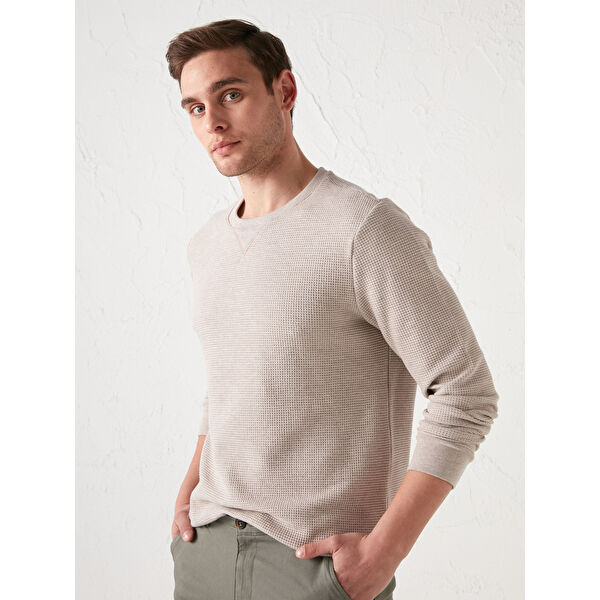 LCW BASIC Bisiklet Yaka Uzun Kollu Erkek Sweatshirt
