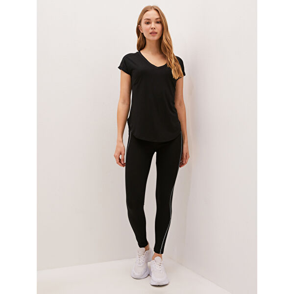 LCW CASUAL Beli Lastikli Şerit Detaylı Kadın Tayt LCW CASUAL Beli Lastikli Şerit Detaylı Kadın Tayt