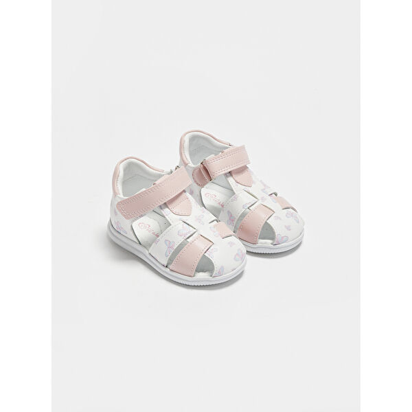 Baskılı Yürüme Öncesi Kız Bebek Sandalet