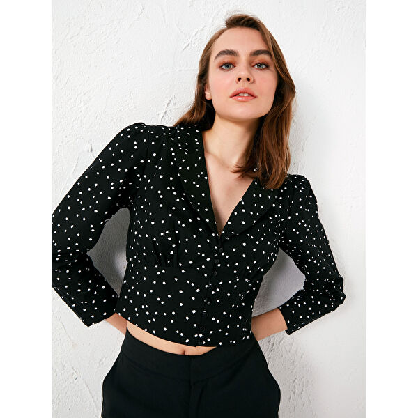 LCW VISION Puantiye Desenli Uzun Kollu Kadın Gömlek LCW VISION Puantiye Desenli Uzun Kollu Kadın Gömlek