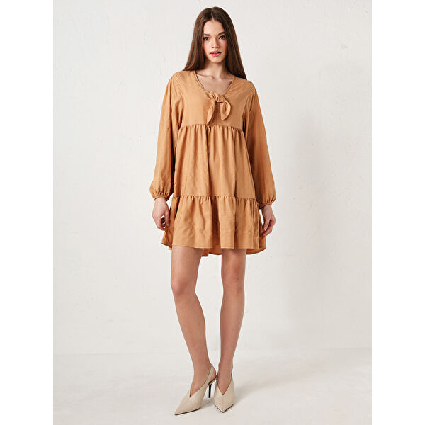 LCW VISION Fırfır Detaylı Viskon Elbise