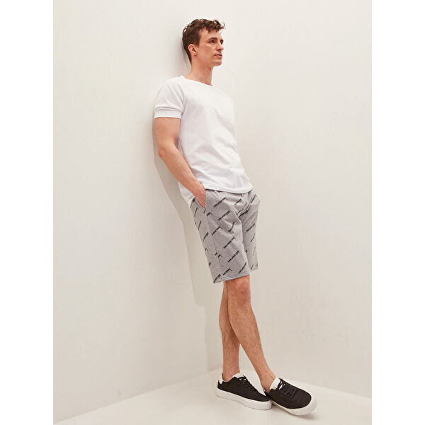 Slim Fit Desenli Erkek Şort