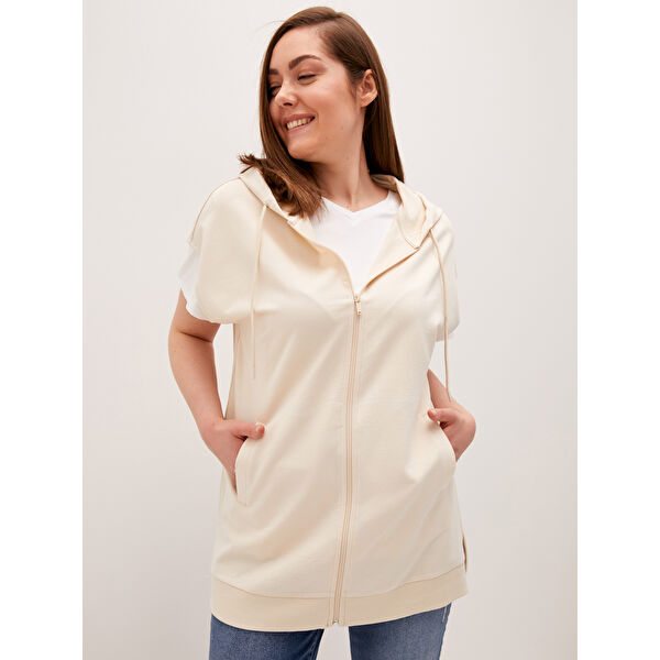 LCW GREEN Kapüşon Yaka Düz Kolsuz Cep Detaylı Kadın Spor Hırka