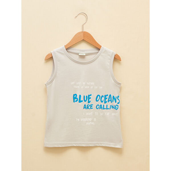 LCW GREEN Bisiklet Yaka Baskılı Organik Pamuklu Erkek Çocuk Atlet LCW GREEN Bisiklet Yaka Baskılı Organik Pamuklu Erkek Çocuk Atlet