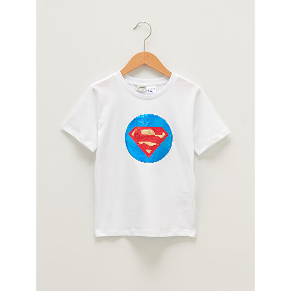 Bisiklet Yaka Batman ve Superman Çift Yönlü Payetli Kısa Kollu Erkek Çocuk Tişört Bisiklet Yaka Batman ve Superman Çift Yönlü Payetli Kısa Kollu Erkek Çocuk Tişört