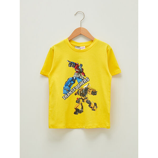 Bisiklet Yaka Transformers Baskılı Kısa Kollu Erkek Çocuk Tişört Bisiklet Yaka Transformers Baskılı Kısa Kollu Erkek Çocuk Tişört