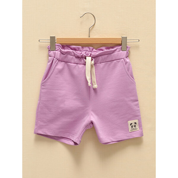 Beli Lastikli Organik Pamuklu Kız Çocuk Şort