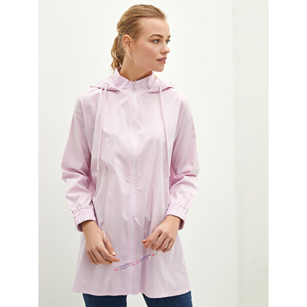 MODEST Kapüşon Yaka Düz Uzun Kollu Oversize Poplin Kadın Tunik