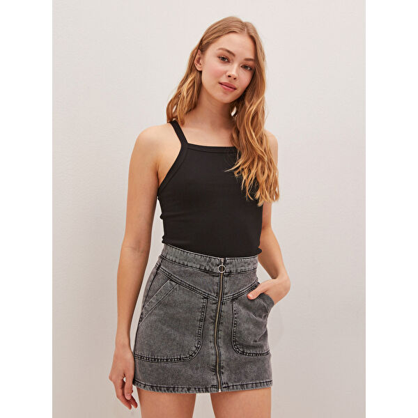 LCW CASUAL U Yaka Askılı Düz Kadın Fitilli Atlet LCW CASUAL U Yaka Askılı Düz Kadın Fitilli Atlet