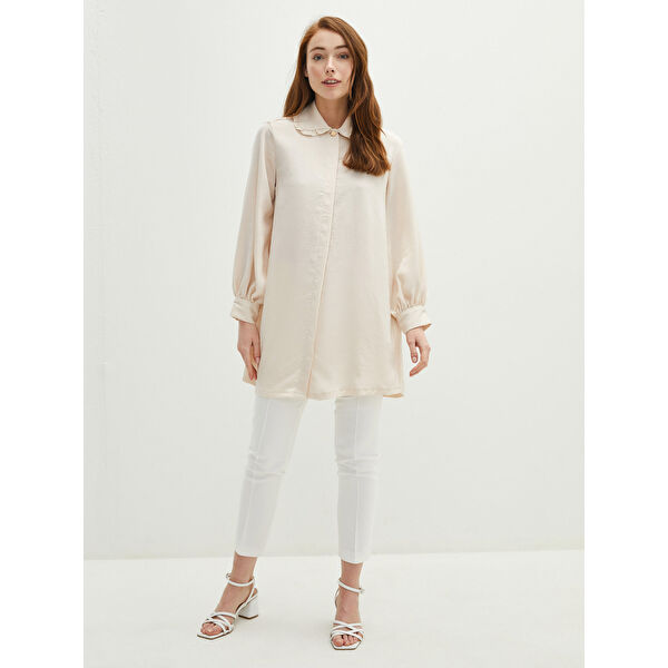 MODEST Fırfırlı Bebe Yaka Düz Uzun Kollu Kadın Tunik MODEST Fırfırlı Bebe Yaka Düz Uzun Kollu Kadın Tunik