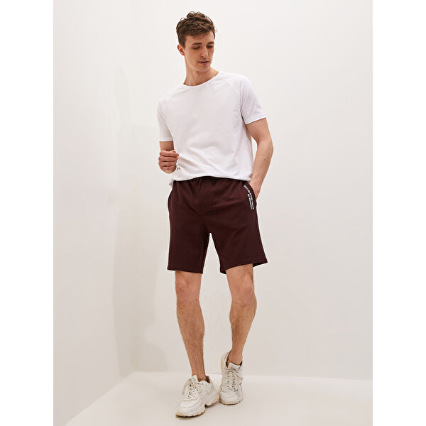 LCW CASUAL Dar Kalıp Baskılı Erkek Spor Şort