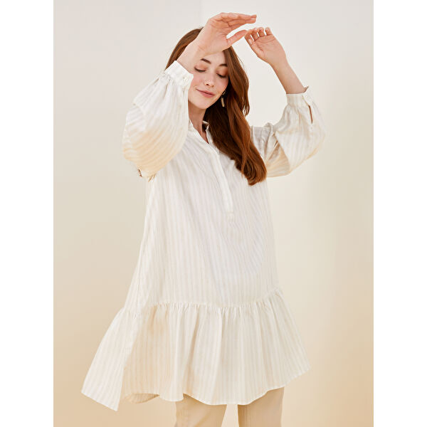 LCW CLASSIC Hakim Yaka Çizgili Uzun Kollu Kadın Tunik