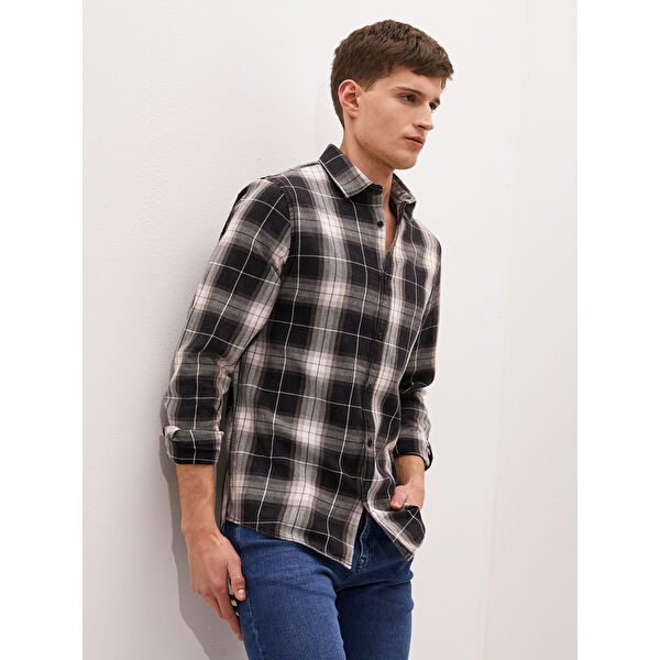 LCW CASUAL Slim Fit Uzun Kollu Ekose Gabardin Erkek Gömlek LCW CASUAL Slim Fit Uzun Kollu Ekose Gabardin Erkek Gömlek