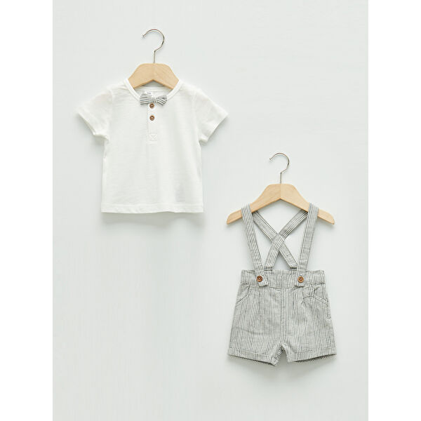 Bisiklet Yaka Kısa Kollu Erkek Bebek Exclusive Tişört ve Şort 2'li Takım Bisiklet Yaka Kısa Kollu Erkek Bebek Exclusive Tişört ve Şort 2'li Takım