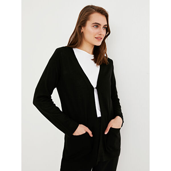 LCW GRACE Kopça Kapamalı Cep Detaylı Uzun Kollu Kadın Triko Hırka LCW GRACE Kopça Kapamalı Cep Detaylı Uzun Kollu Kadın Triko Hırka