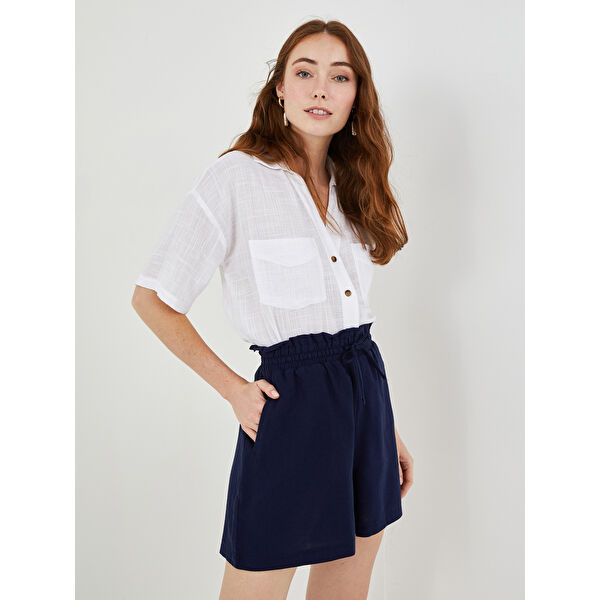 LCW BASIC Beli Lastikli Düz Cep Detaylı Kadın Bermuda Şort LCW BASIC Beli Lastikli Düz Cep Detaylı Kadın Bermuda Şort