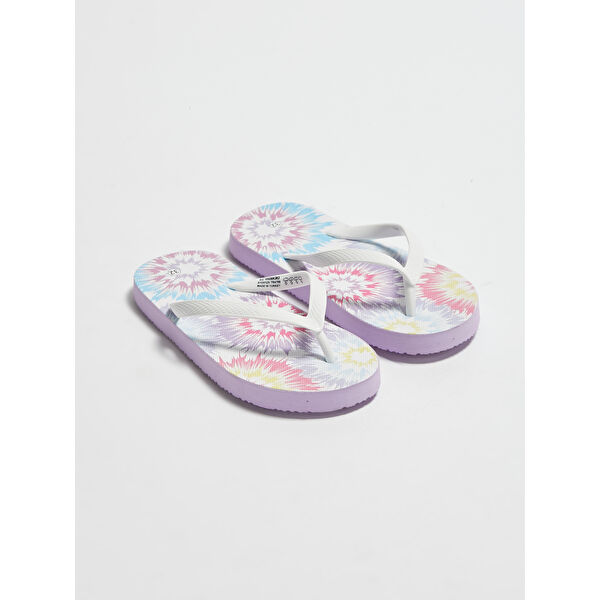 Baskılı Kız Çocuk Parmak Arası Plaj Terliği