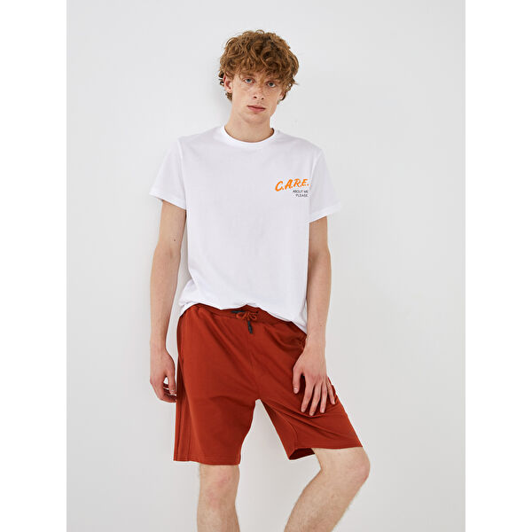 Standart Kalıp Beli Bağlama Detaylı Erkek Şort