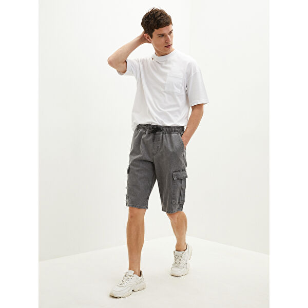 Rahat Kalıp Bermuda Erkek Jean Şort
