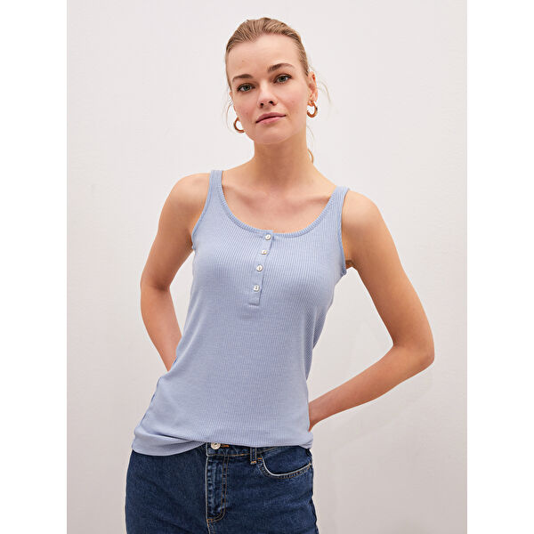 LCW CLASSIC U Yaka Düğme Detaylı Askılı Kadın Atlet