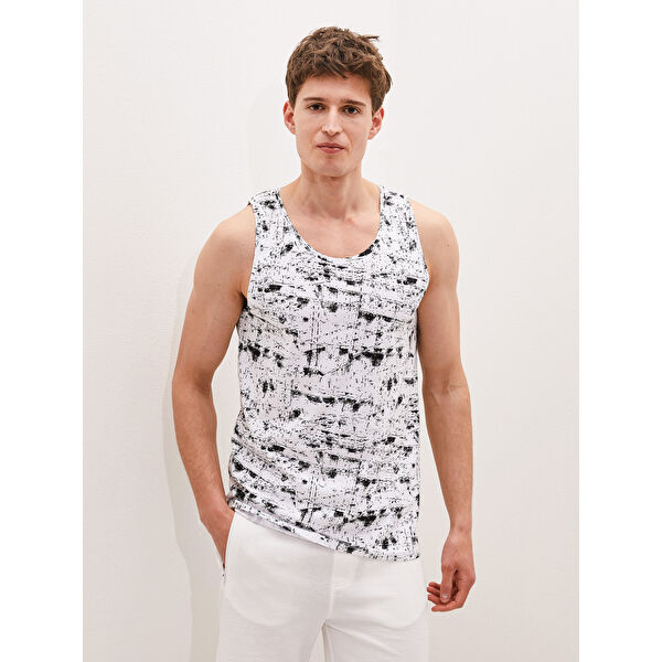 LCW CASUAL Bisiklet Yaka Baskılı Pamuklu Erkek Atlet