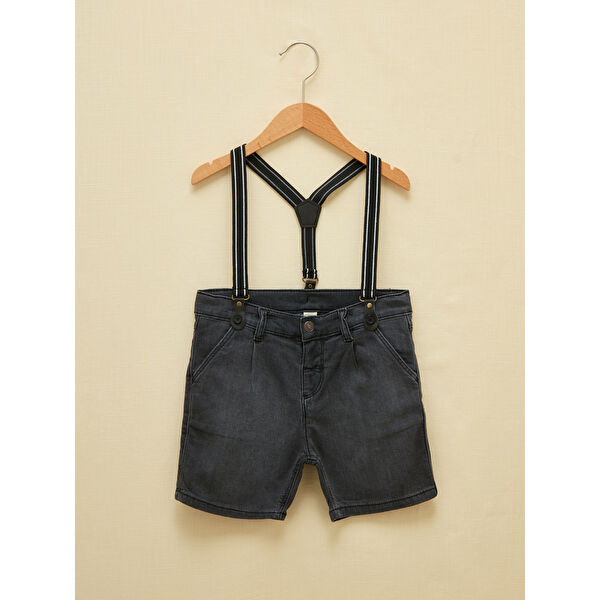 Basic Erkek Bebek Jean Şort ve Pantolon Askısı 2'li Takım Basic Erkek Bebek Jean Şort ve Pantolon Askısı 2'li Takım