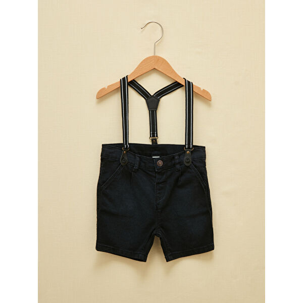 Basic Erkek Bebek Jean Şort ve Pantolon Askısı 2'li Takım Basic Erkek Bebek Jean Şort ve Pantolon Askısı 2'li Takım