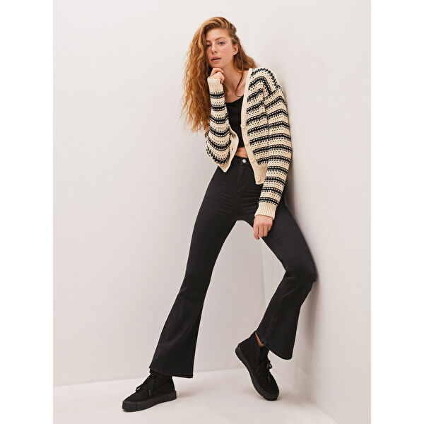 XSIDE Standart Fit İspanyol Paça Kadın Jean Pantolon