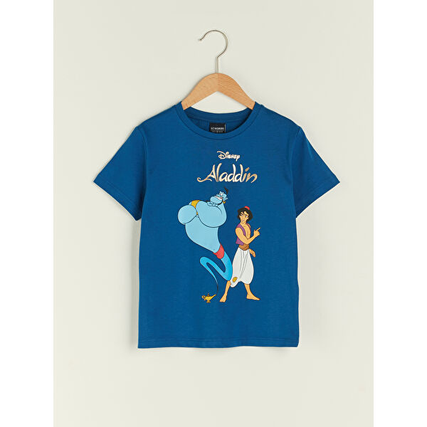 Bisiklet Yaka Alaaddin Baskılı Kısa Kollu Pamuklu Erkek Çocuk Tişört Bisiklet Yaka Alaaddin Baskılı Kısa Kollu Pamuklu Erkek Çocuk Tişört