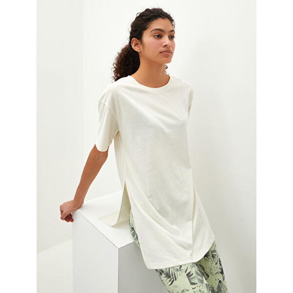 LCW ACTIVE Bisiklet Yaka Düz Kısa Kollu Kadın Spor Tunik LCW ACTIVE Bisiklet Yaka Düz Kısa Kollu Kadın Spor Tunik