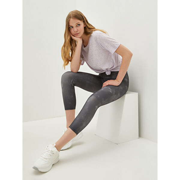 LCW ACTIVE Beli Lastikli Desenli Kadın Spor Tayt LCW ACTIVE Beli Lastikli Desenli Kadın Spor Tayt