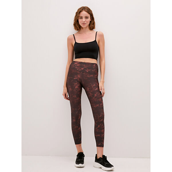 LCW ACTIVE Beli Lastikli Desenli Kadın Spor Tayt