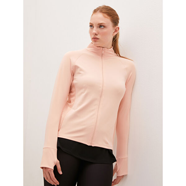 LCW ACTIVE Dik Yaka File Detaylı Uzun Kollu Kadın Spor Spor Hırka LCW ACTIVE Dik Yaka File Detaylı Uzun Kollu Kadın Spor Spor Hırka