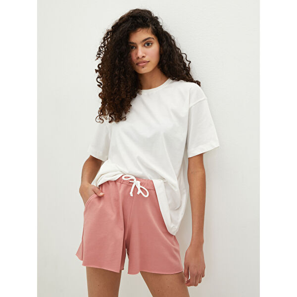 LCW CASUAL Beli Lastikli Düz Cep Detaylı Kadın Bermuda Şort