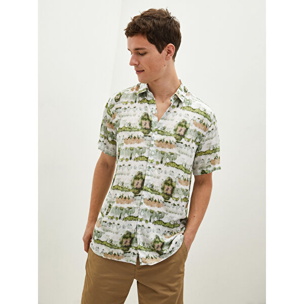 LCW CASUAL Regular Fit Kısa Kollu Desenli Erkek Gömlek LCW CASUAL Regular Fit Kısa Kollu Desenli Erkek Gömlek