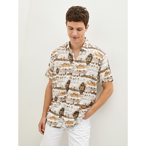 LCW CASUAL Regular Fit Kısa Kollu Desenli Erkek Gömlek LCW CASUAL Regular Fit Kısa Kollu Desenli Erkek Gömlek