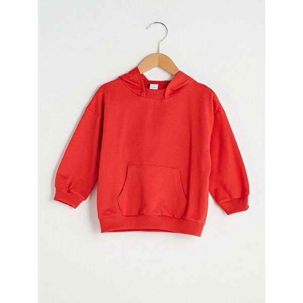 Kapüşonlu Uzun Kollu Basic Erkek Bebek Sweatshirt