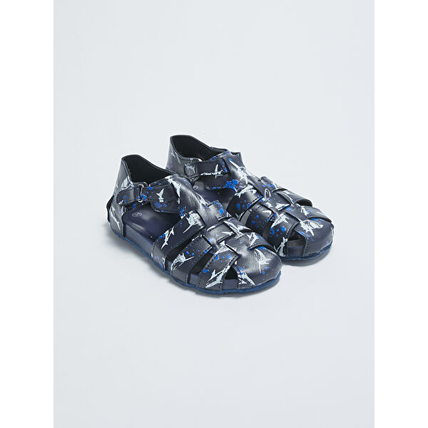 Desenli Cırt Cırtlı Erkek Çocuk Sandalet