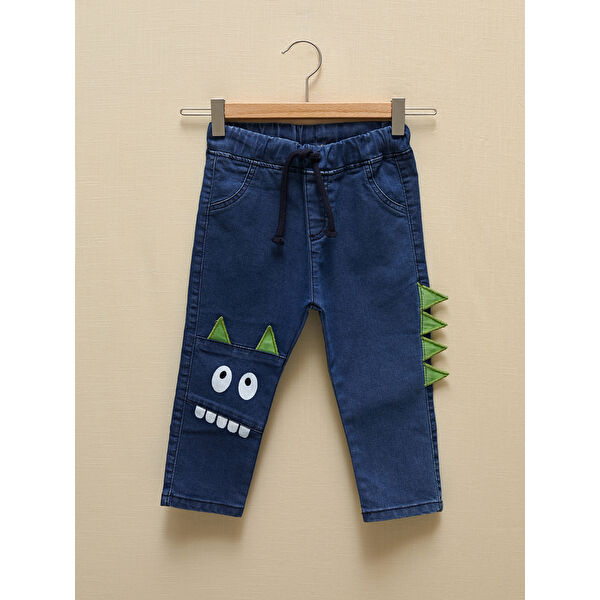LCW GREEN Harem Fit Beli Lastikli Baskılı Erkek Bebek Jean Pantolon