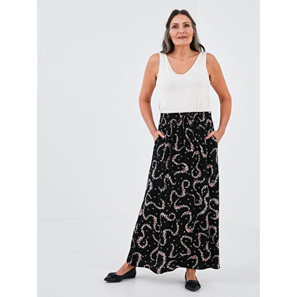 LCW GRACE Beli Lastikli Çiçek Baskılı Belmando Kumaş Kadın Etek LCW GRACE Beli Lastikli Çiçek Baskılı Belmando Kumaş Kadın Etek