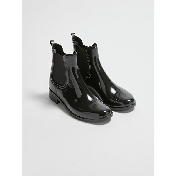 Deri Görünümlü Yanları Lastikli Kadın Bot