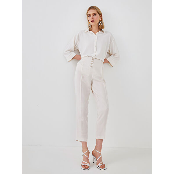 LCW CLASSIC Yüksek Bel Bol Fit Tencel Kumaş Kadın Pantolon