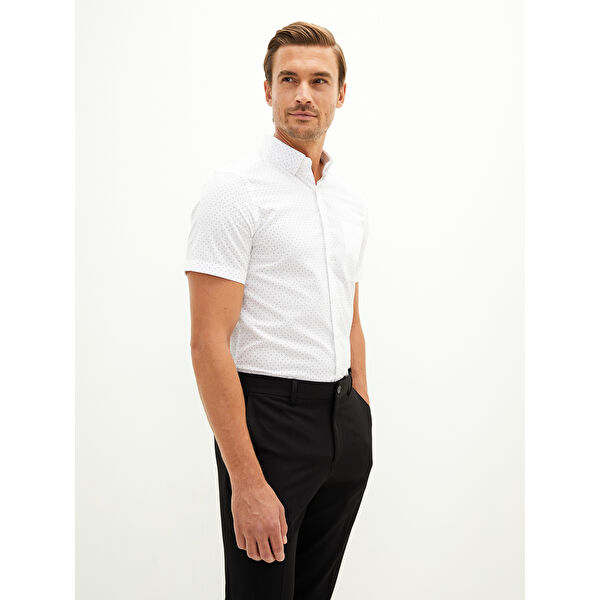 LCW FORMAL Slim Fit Kısa Kollu Desenli Poplin Erkek Gömlek LCW FORMAL Slim Fit Kısa Kollu Desenli Poplin Erkek Gömlek