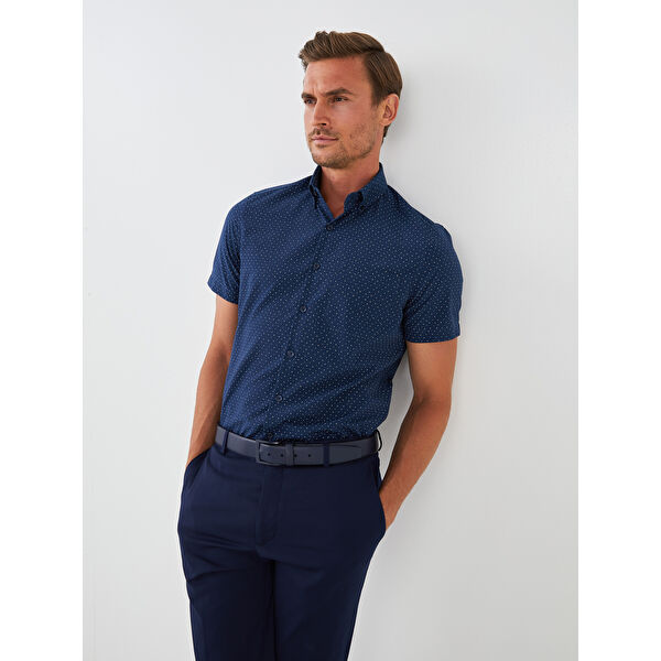 LCW FORMAL Slim Fit Kısa Kollu Desenli Poplin Erkek Gömlek LCW FORMAL Slim Fit Kısa Kollu Desenli Poplin Erkek Gömlek
