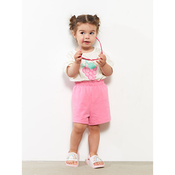 Baskılı Lastikli Kız Bebek Plaj Terliği Baskılı Lastikli Kız Bebek Plaj Terliği