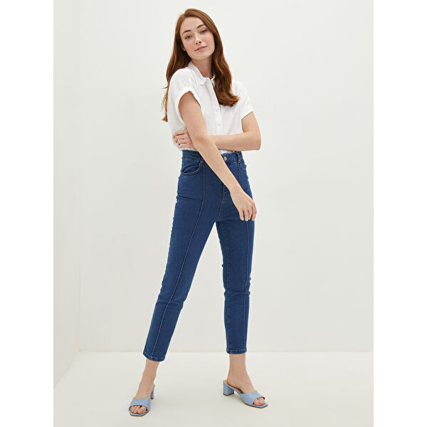 MODEST Slim Fit Cep Detaylı Kadın Rodeo Jean Pantolon MODEST Slim Fit Cep Detaylı Kadın Rodeo Jean Pantolon