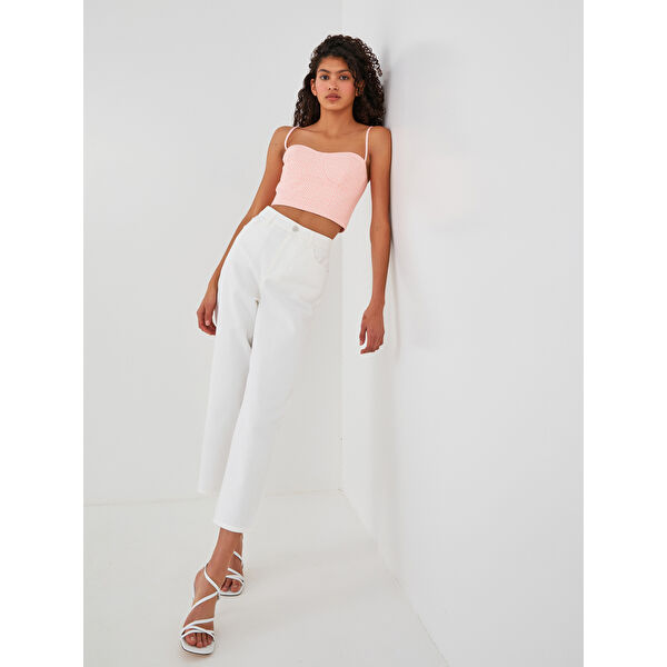 LCW LIMITED Cep Detaylı Düz Pamuklu Kadın Pantolon